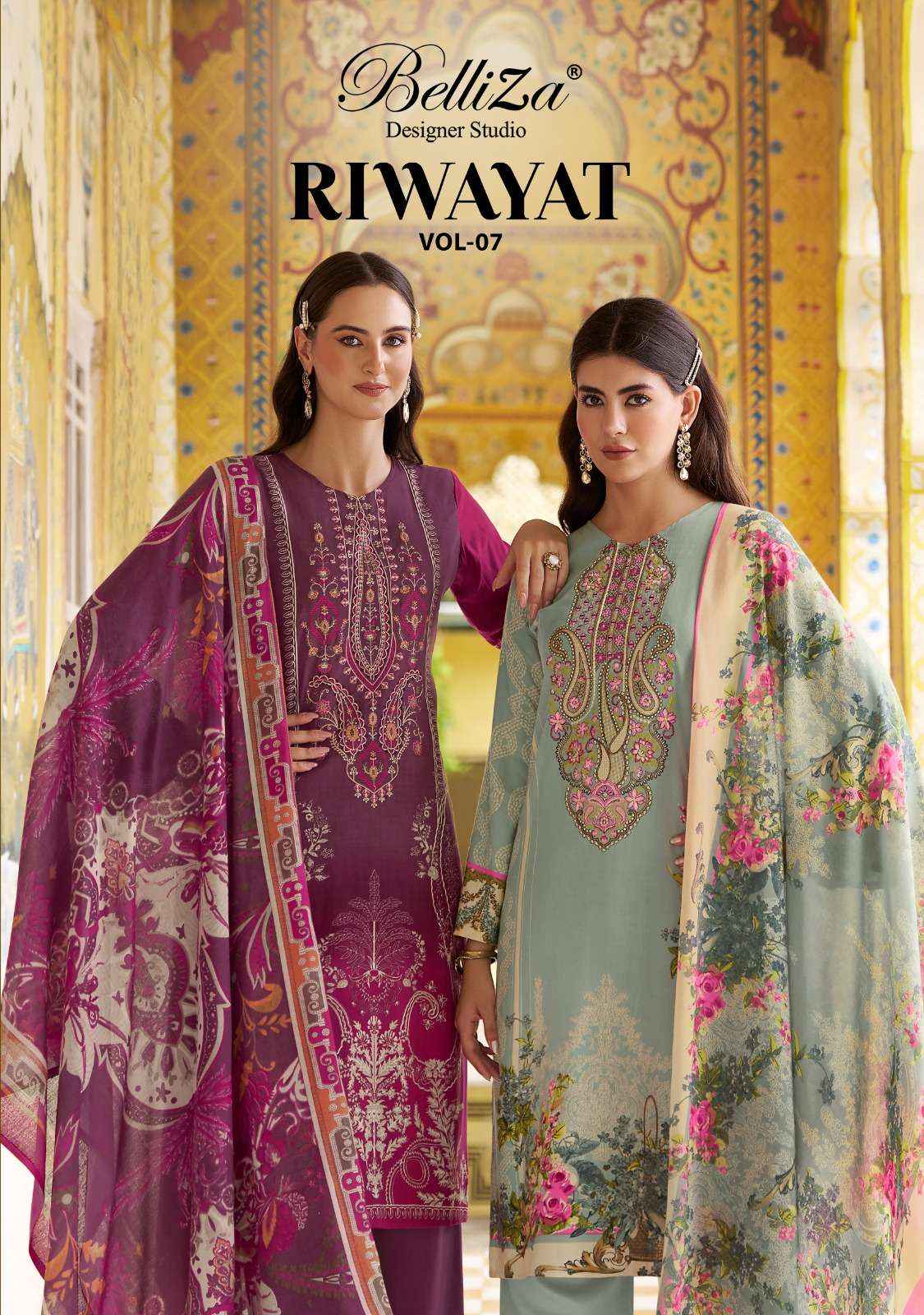 BELLIZA DESIGNER STUDIO RIWAYAT VOL 7 WHOLESALE RAYON DRESS MATERIAL