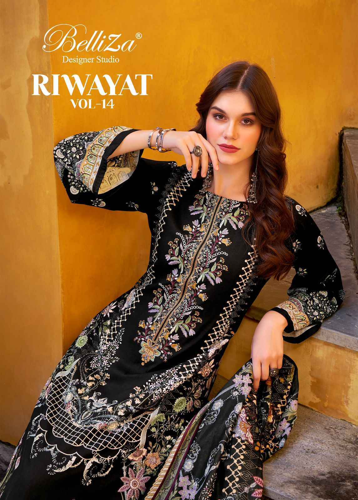 Belliza Riwayat Vol 14 Viscose Rayon Dress Material 8 pcs Catalogue