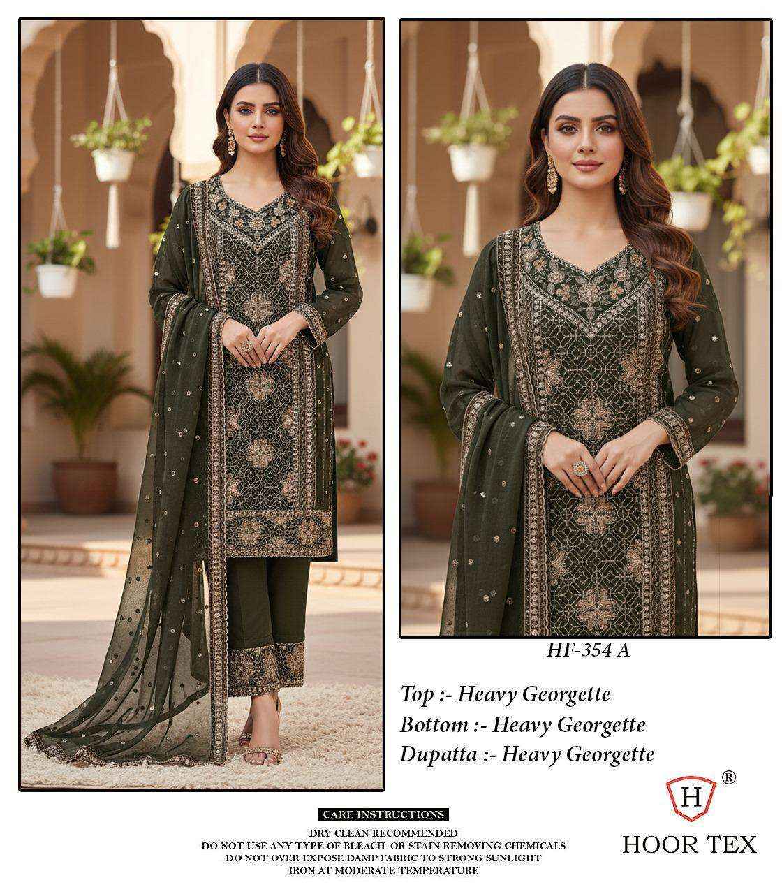 HOOR TEX DESIGN NO - HF 354 A-D HEAVY GEORGETTE CUT WORK READYMADE ...