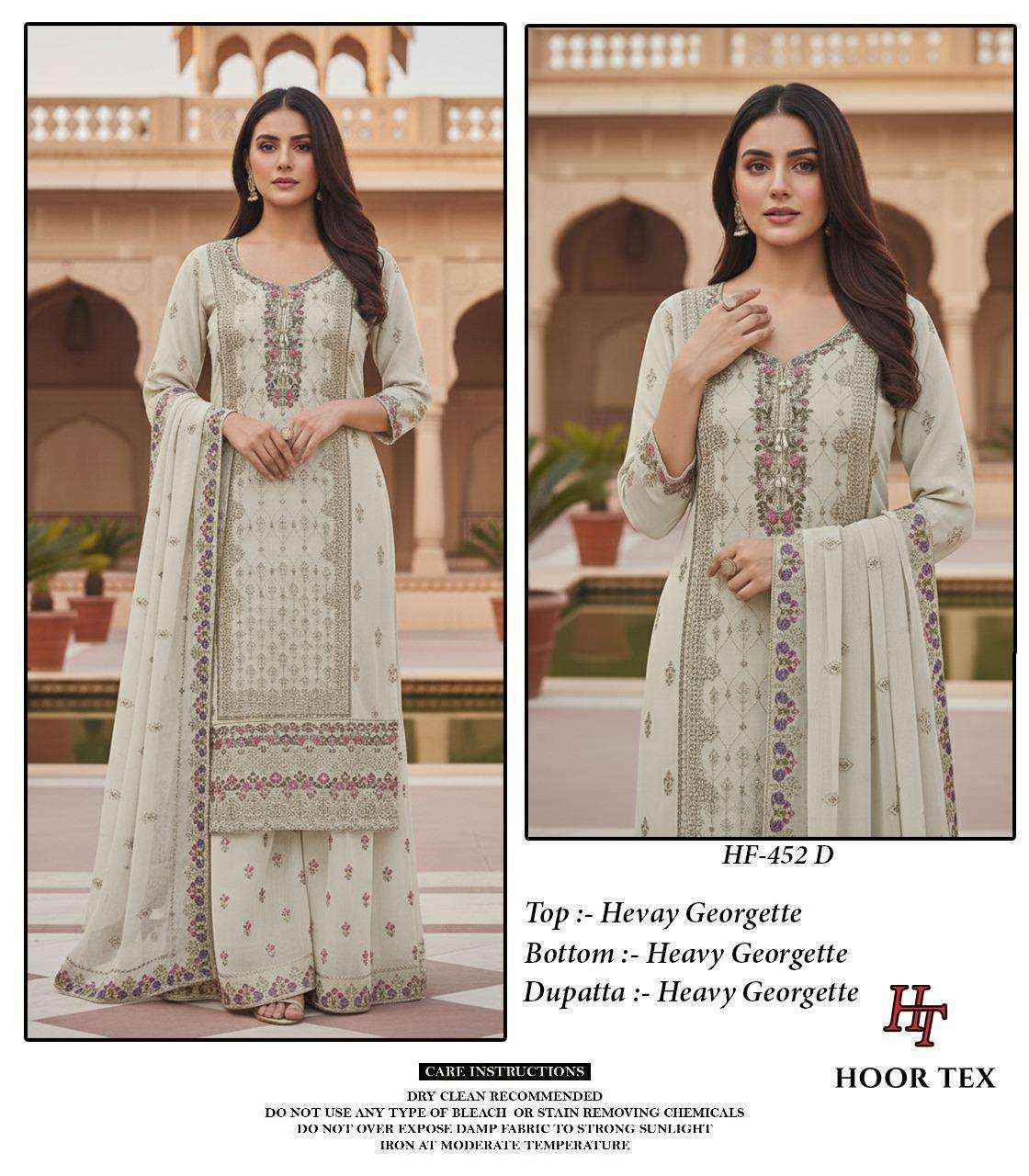 HOOR TEX DESIGN NO - HF 452 A-D HEAVY GEORGETTE ZARKHAN WORK READYMADE ...