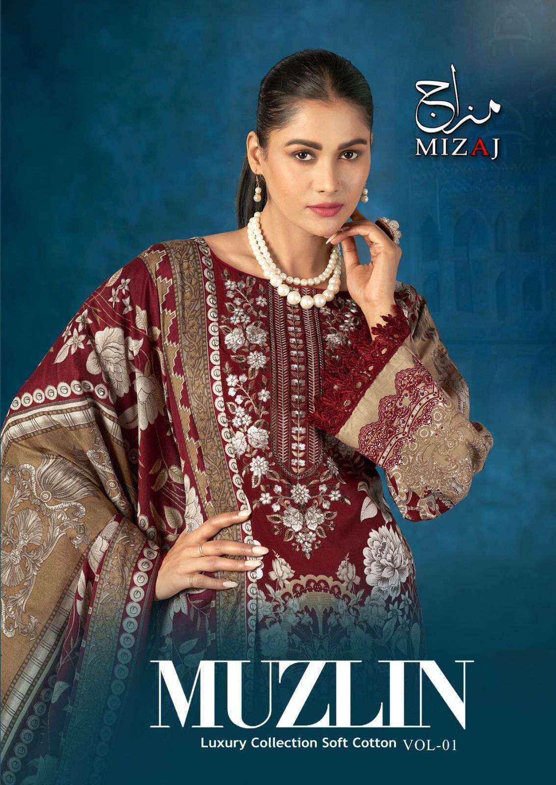 Mizaj Muzlin Vol 1 Cotton Dress Material Surat Wholesale Market