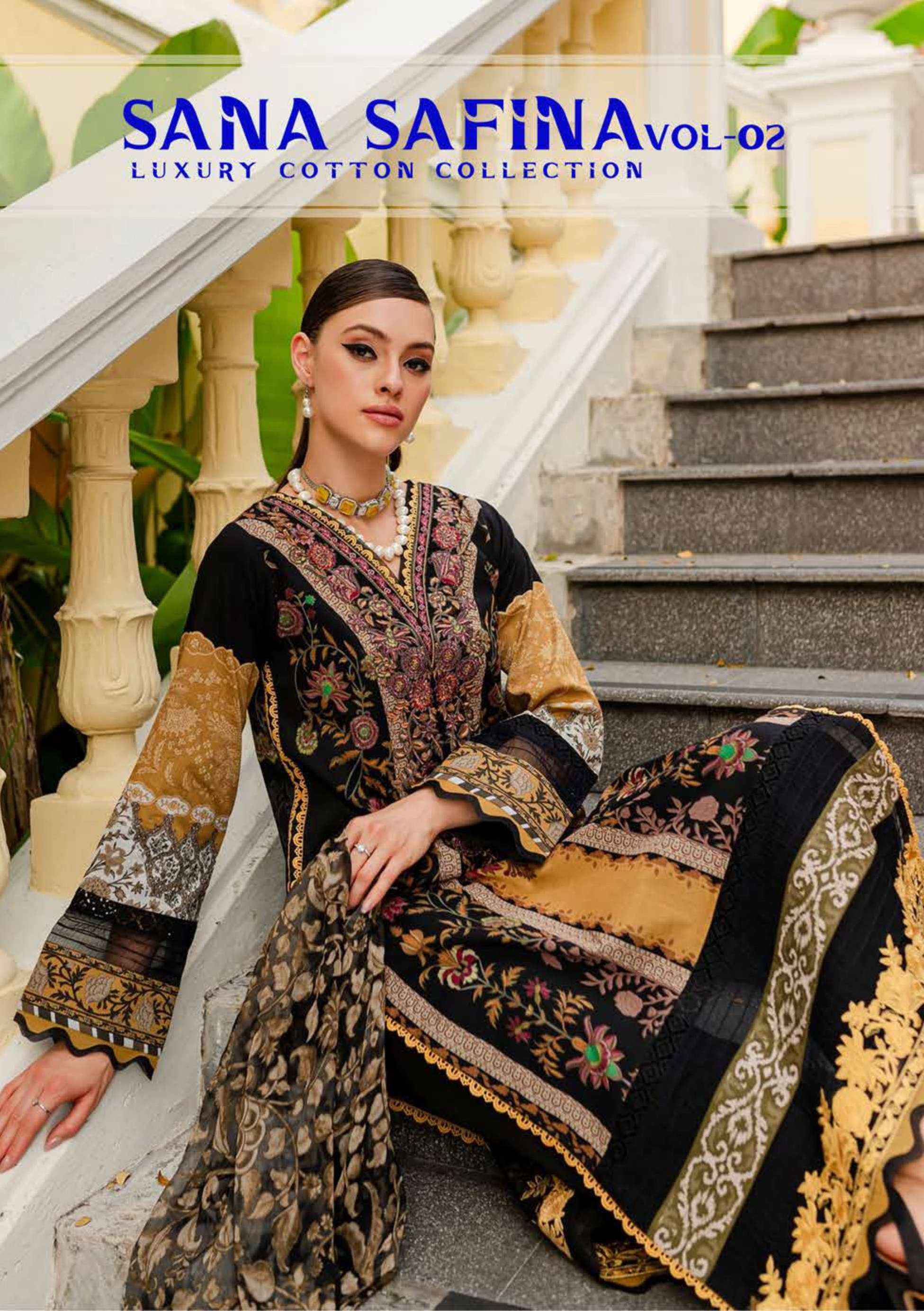 SANA SAFINA VOL 2 COTTON DIGITAL KARACHI PAKISTANI SUITS SURAT WHOLESALER