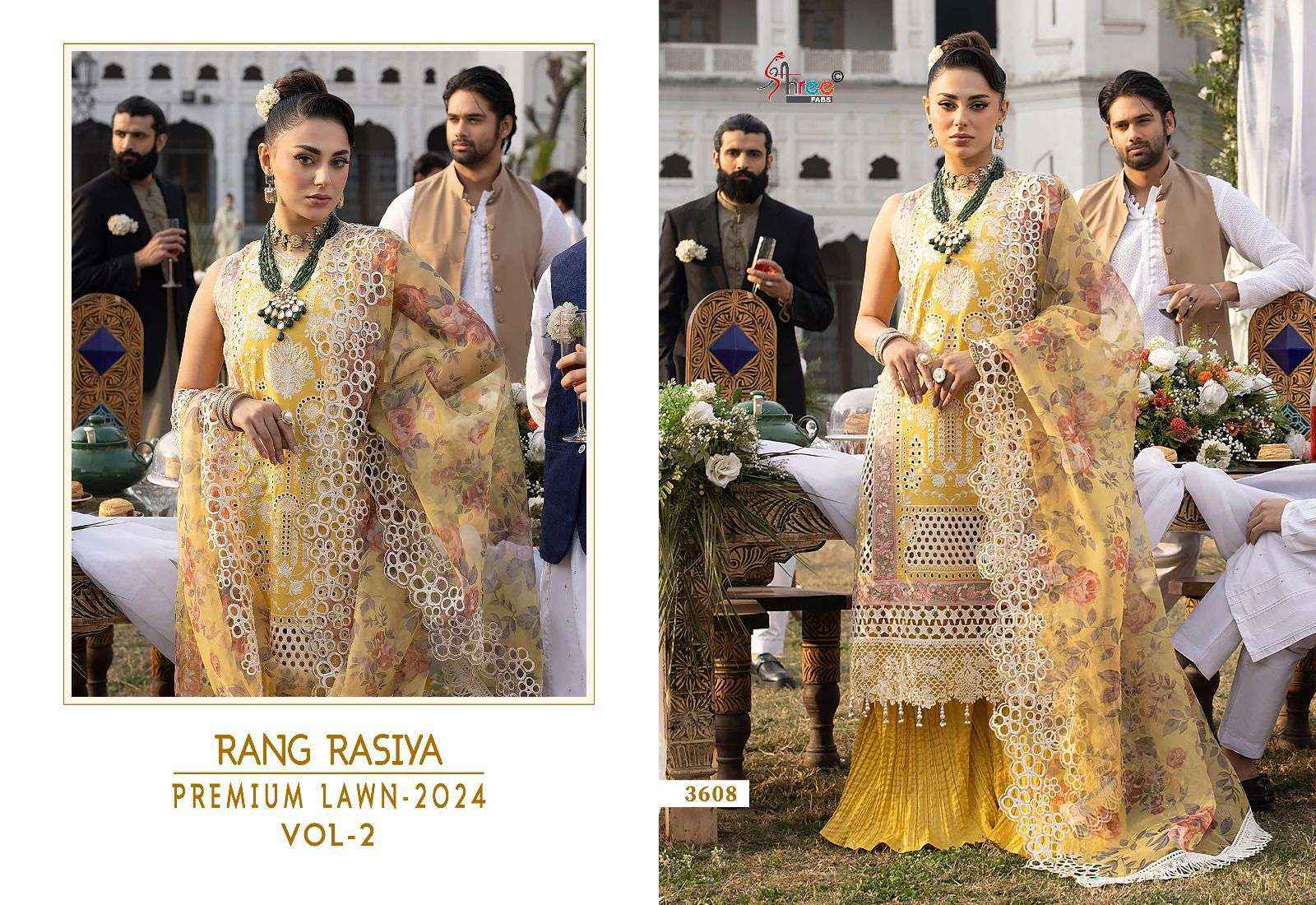 SHREE FABS RANG RASIYA PREMIUM LAWN 24 VOL 2 DRESS MATERIAL