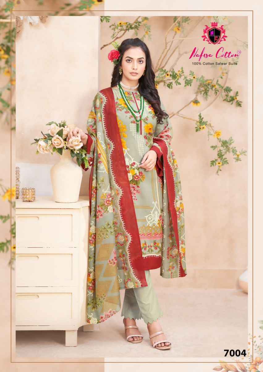 Nafisa Cotton Mahera Karachi Suits Vol 7 Cotton Dress Material 6 pcs ...