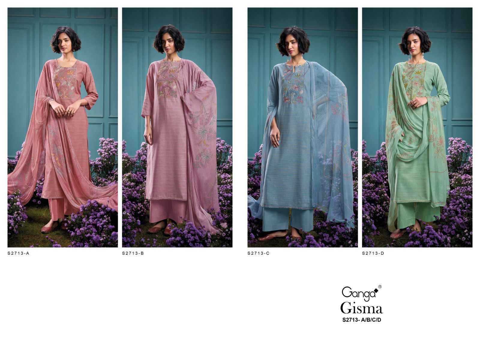 Ganga Gisma S2713 Cotton Dress Material 4 pcs Catalogue