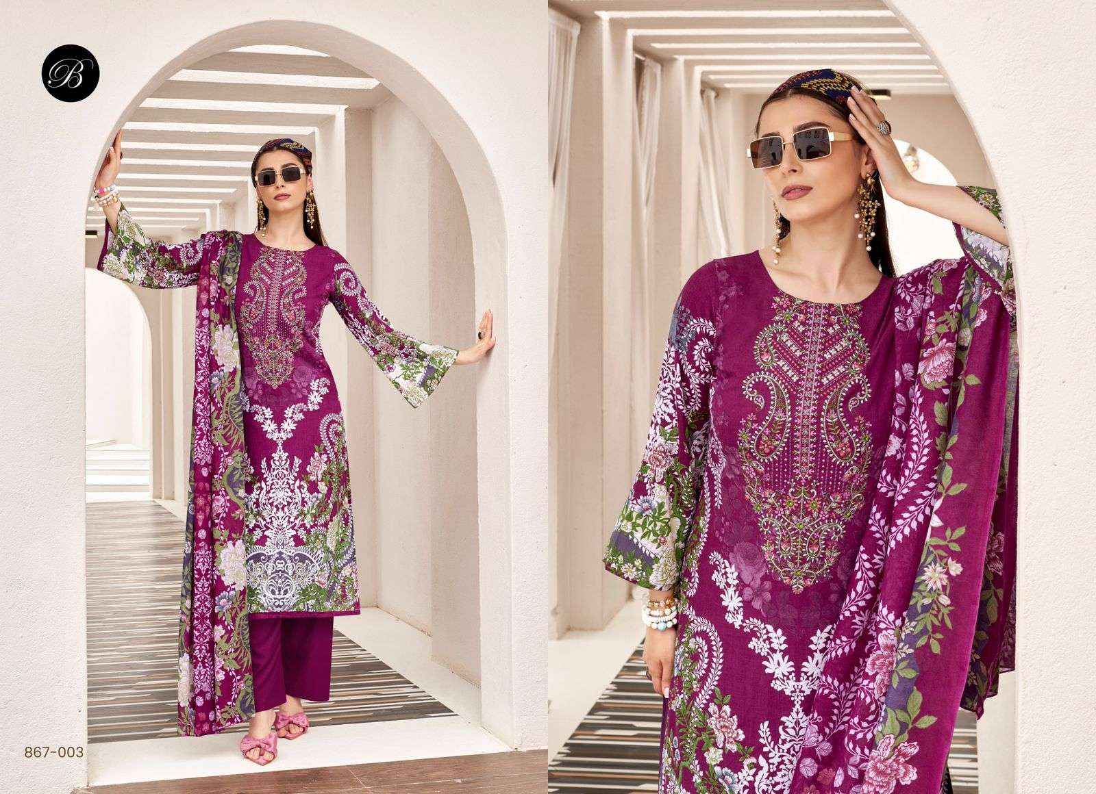 BELLIZA DESIGNER STUDIO RIWAYAT VOL 12 VISCOSE DIGITAL PRINT WITH FANCY ...