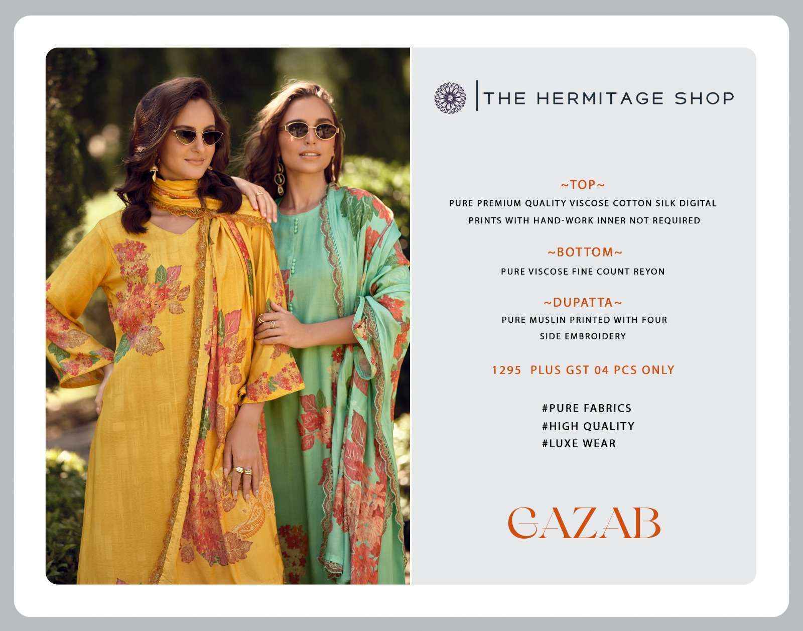 The Hermitage Shop Gazab Cotton Silk Pakistani Suit Surat Wholesaler