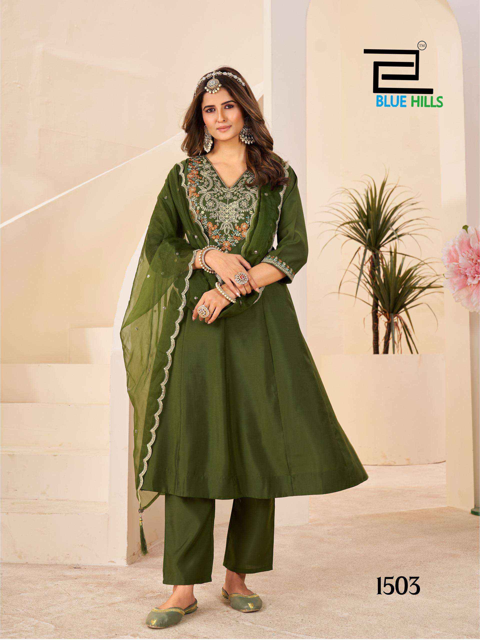 Blue Hills Taj Mahal Vol 15 Roman Silk Designer Readymade Suit