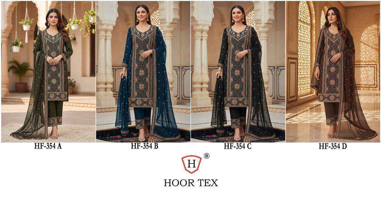 HOOR TEX DESIGN NO - HF 354 A-D HEAVY GEORGETTE CUT WORK READYMADE ...
