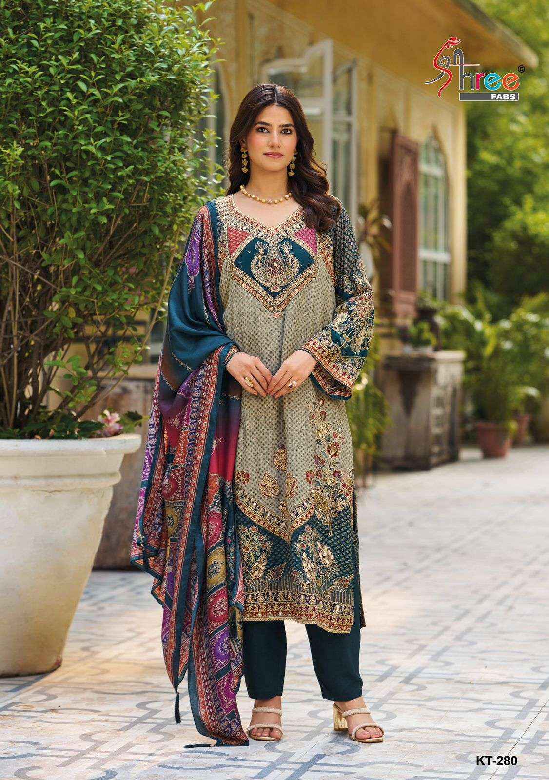 Shree Fabs Kt 280 A Pure Viscose Muslin Pakistani Suit Wholesale price