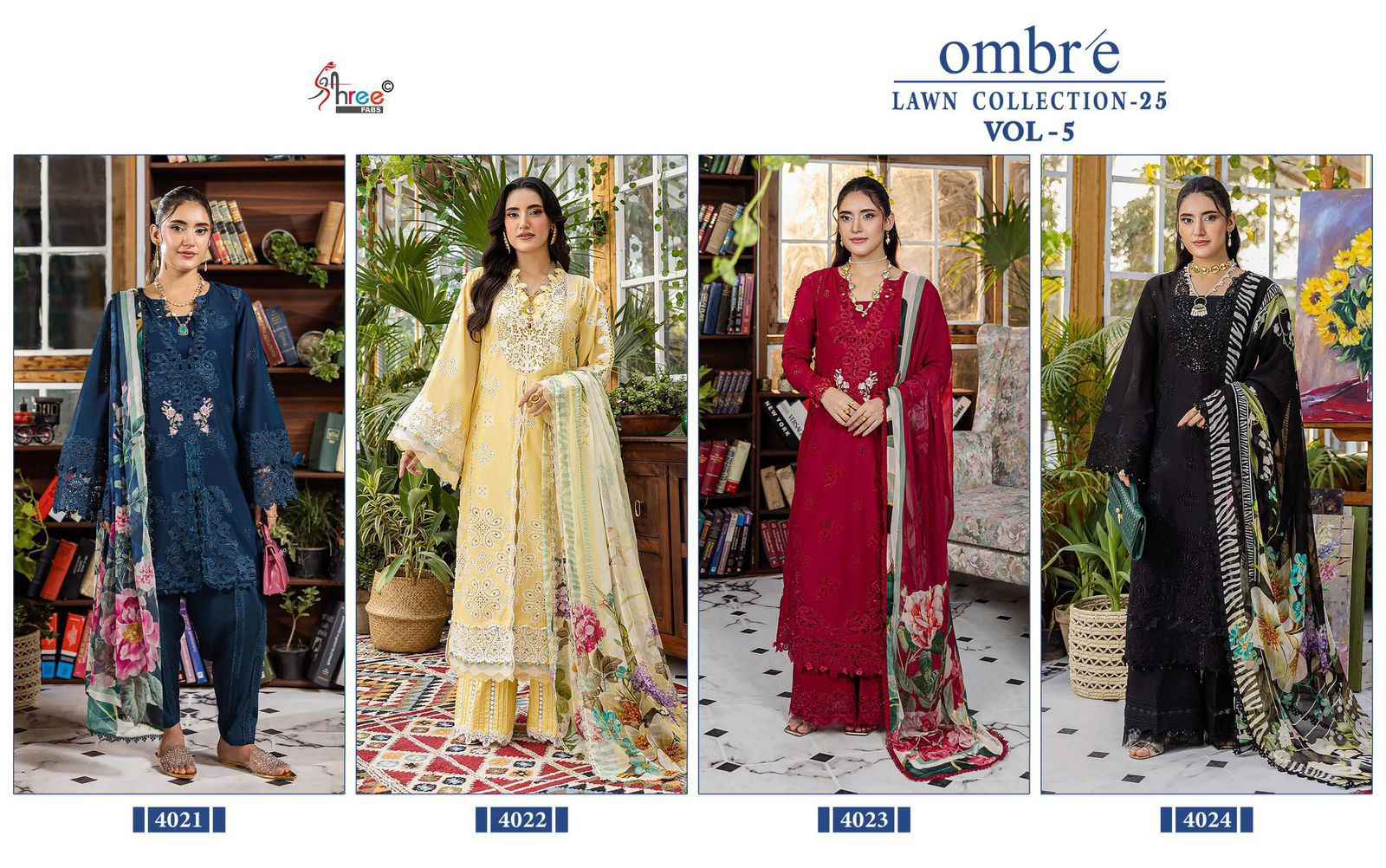 SHREE FABS OMBRE LAWN COLLECTION 2025 VOL 5 DRESS MATERIAL