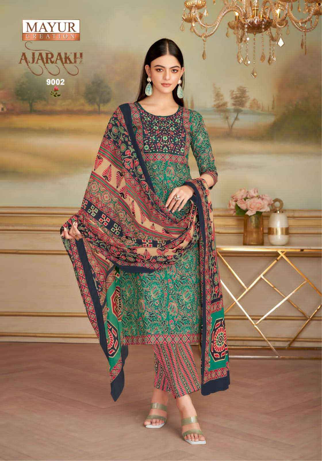 Mayur Ajarakh Vol 9 Readymade Cotton 3 Piece Pair Catalog Designs