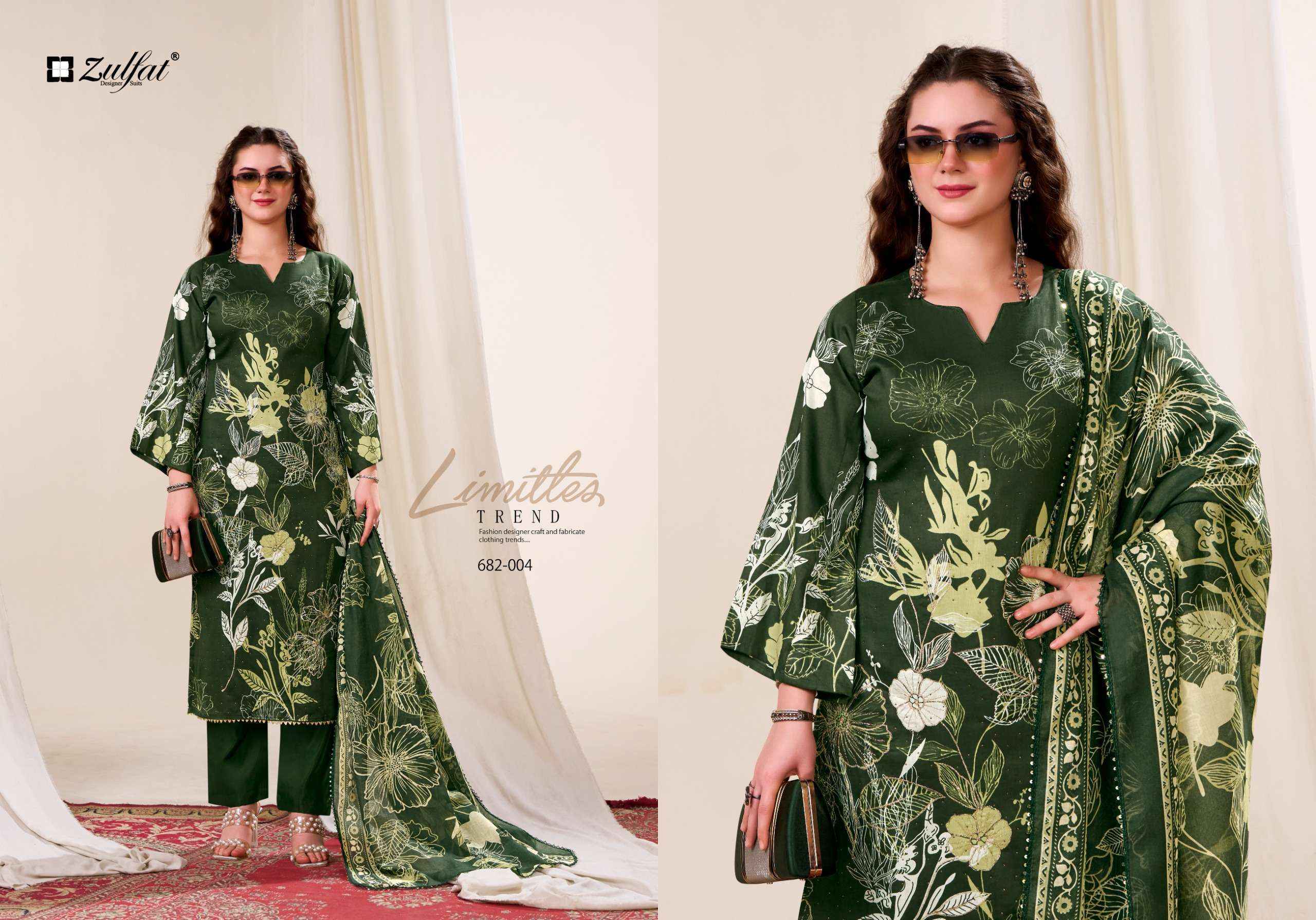 Zulfat Latifa Jam Cotton Dress Material 4 pcs Catalogue