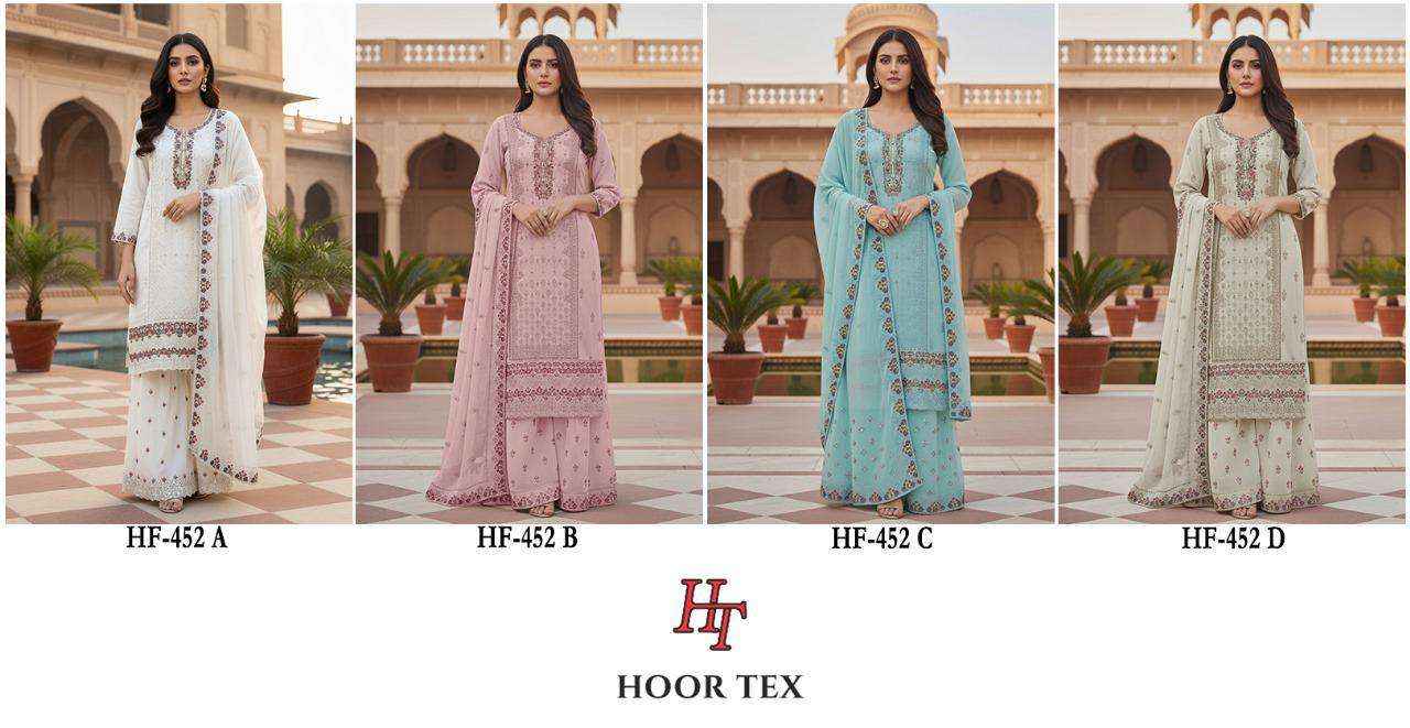 HOOR TEX DESIGN NO - HF 452 A-D HEAVY GEORGETTE ZARKHAN WORK READYMADE ...