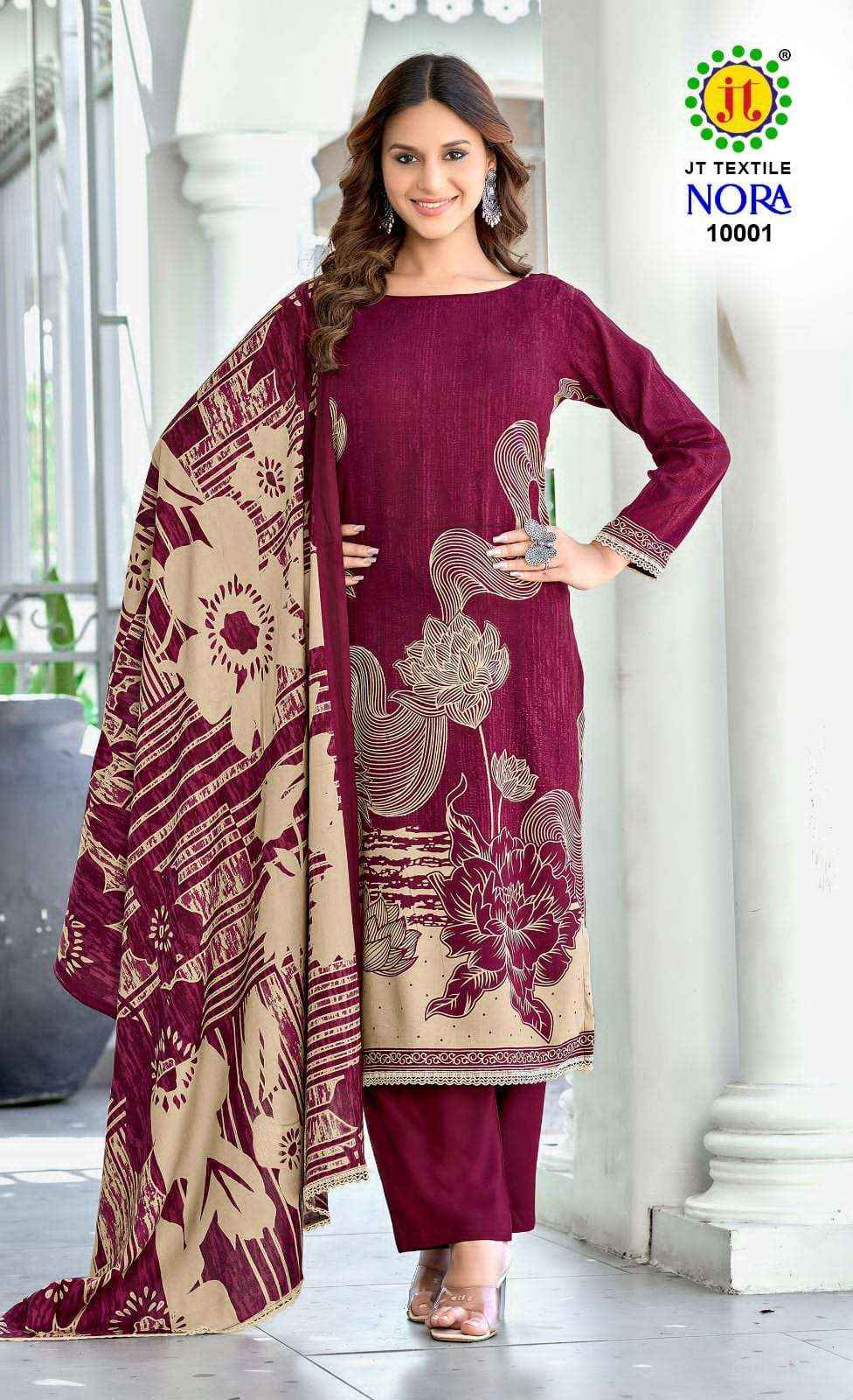 Jt Nora Vol 10 Rayon Fabric Unstitch Ladies Dress Material Wholesale Price