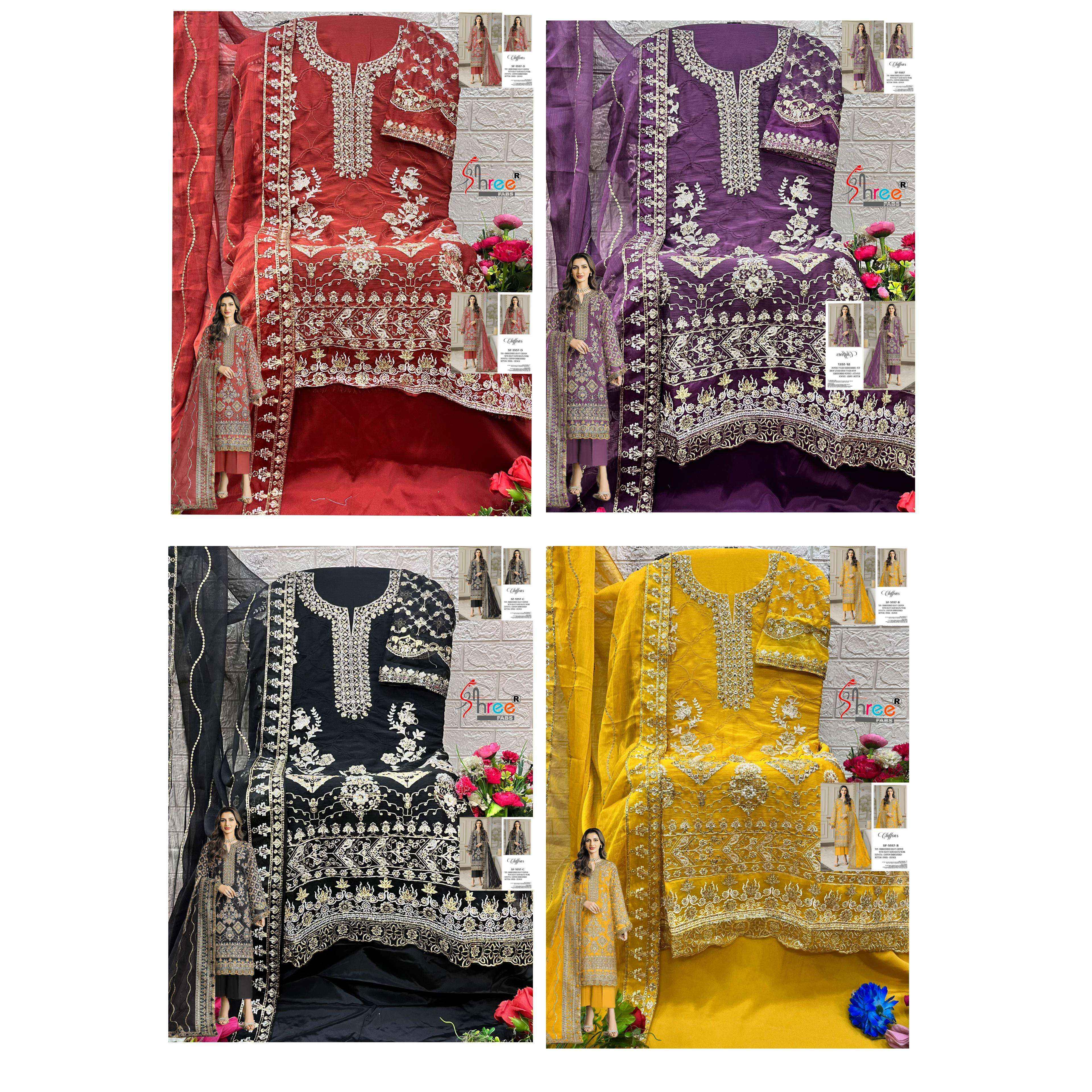 SHREE FABS SF 5557 CHIFFON HEAVY EMBROIDERED DESIGNER PAKISTANI SUIT