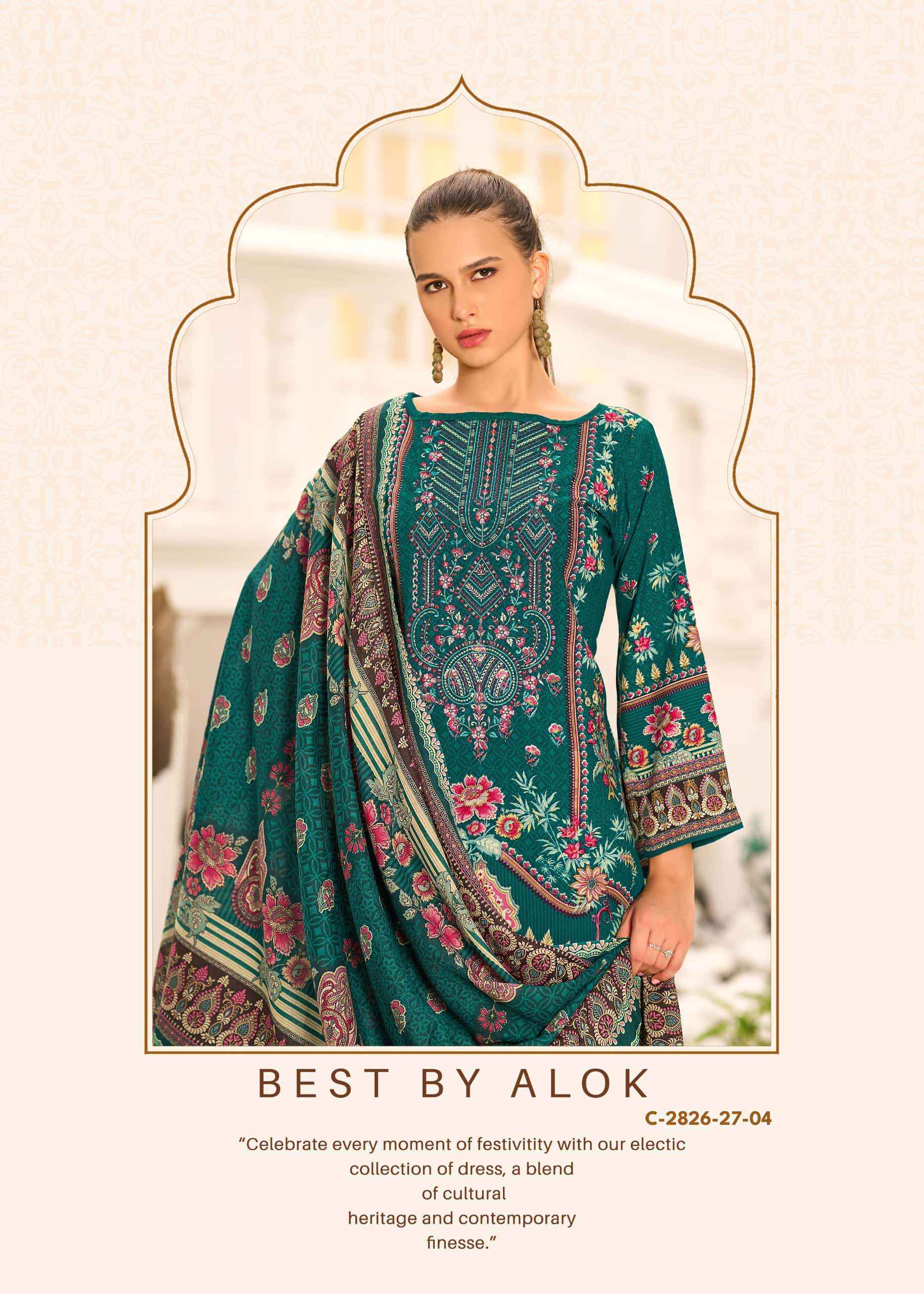 Alok Suit Mehwish Edition 3 Fancy Work Rayon Salwar Suit Suppliers