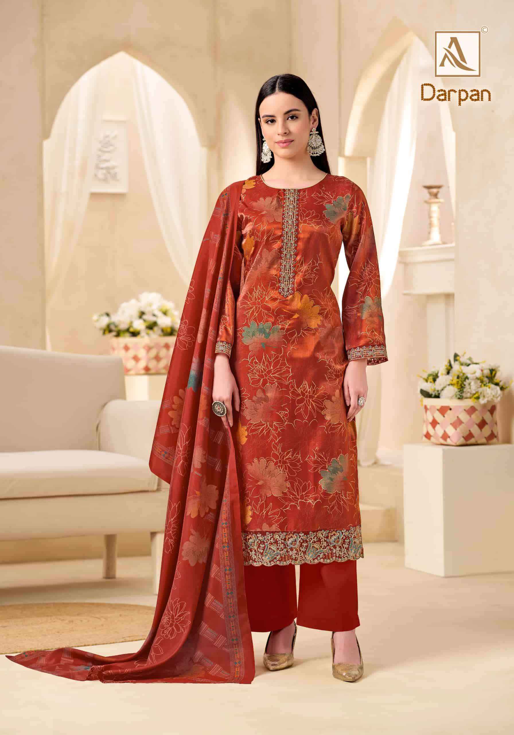 Alok Suit Darpan Pure Viscose Dress Material Wholesale